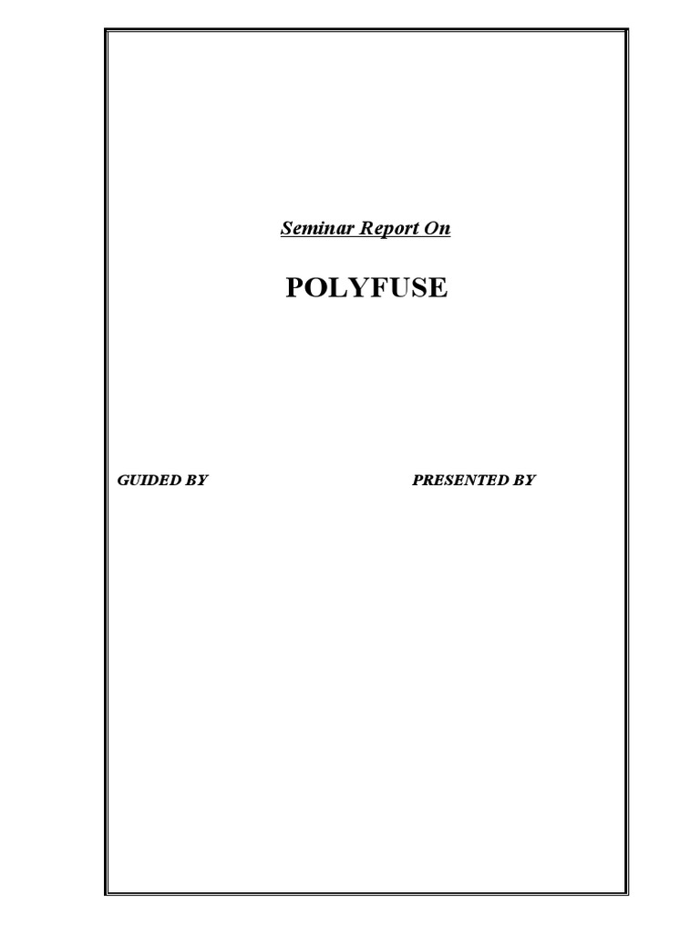Polyfuse: Resettable Circuit Protection | PDF | Fuse (Electrical ...