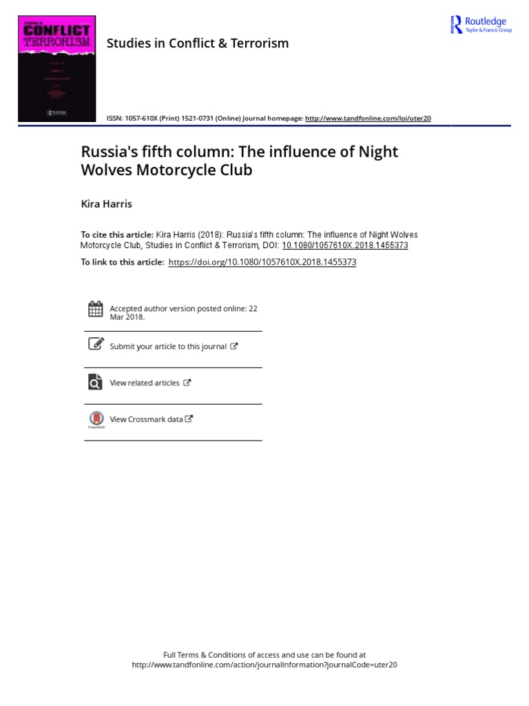 Russia's Fifth Column The Influence of Night Wolves Motorcycle Club ...