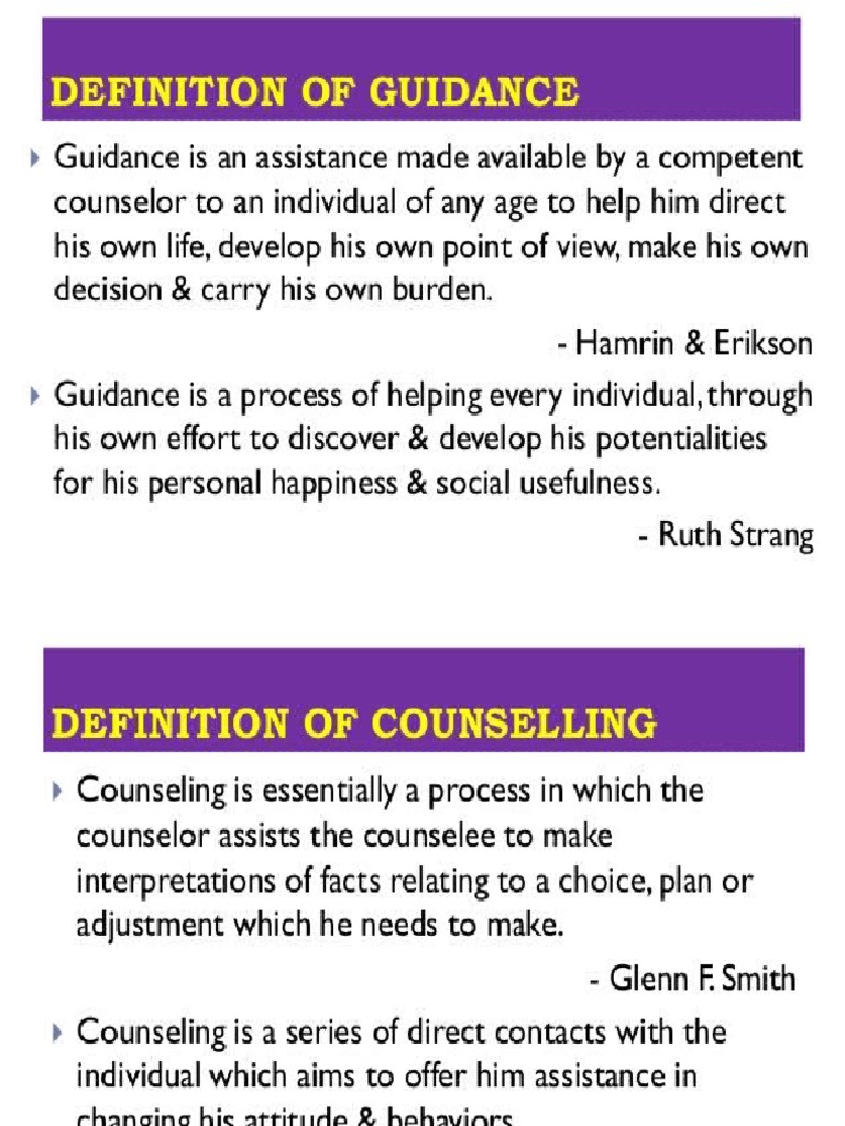 Guidance and Counselling | PDF