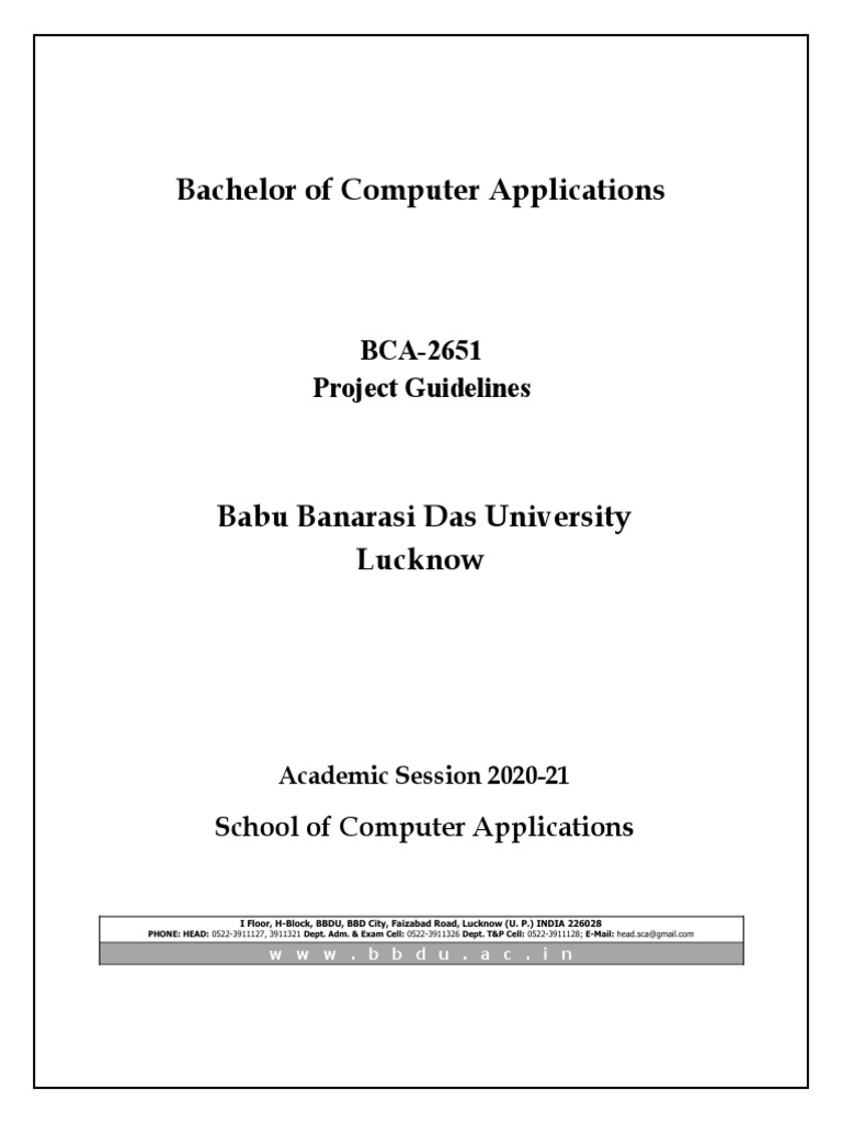 GUIDELINES For Project Report BCA | PDF | Software Testing | Documentation