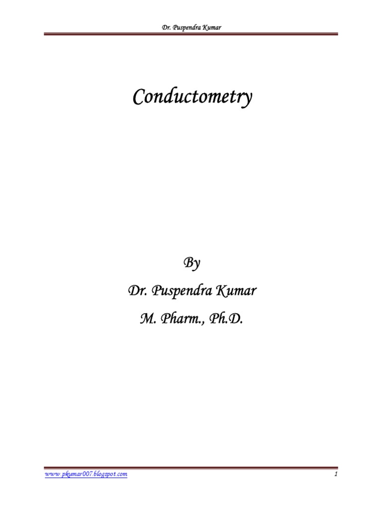 Conductometry Principles & Applications | PDF | Electrical Resistance And Conductance | Titration