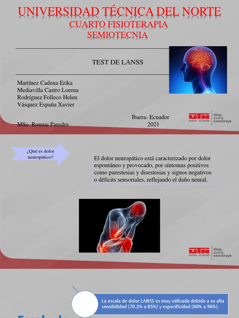 Test de Lanss | PDF | Dolor | Enfermedades y trastornos humanos