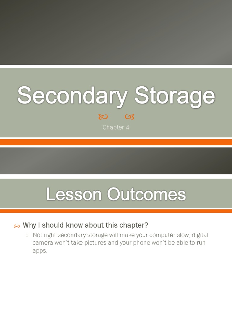 Secondary Storage Essentials | PDF | Computer Data Storage | Hard Disk Drive