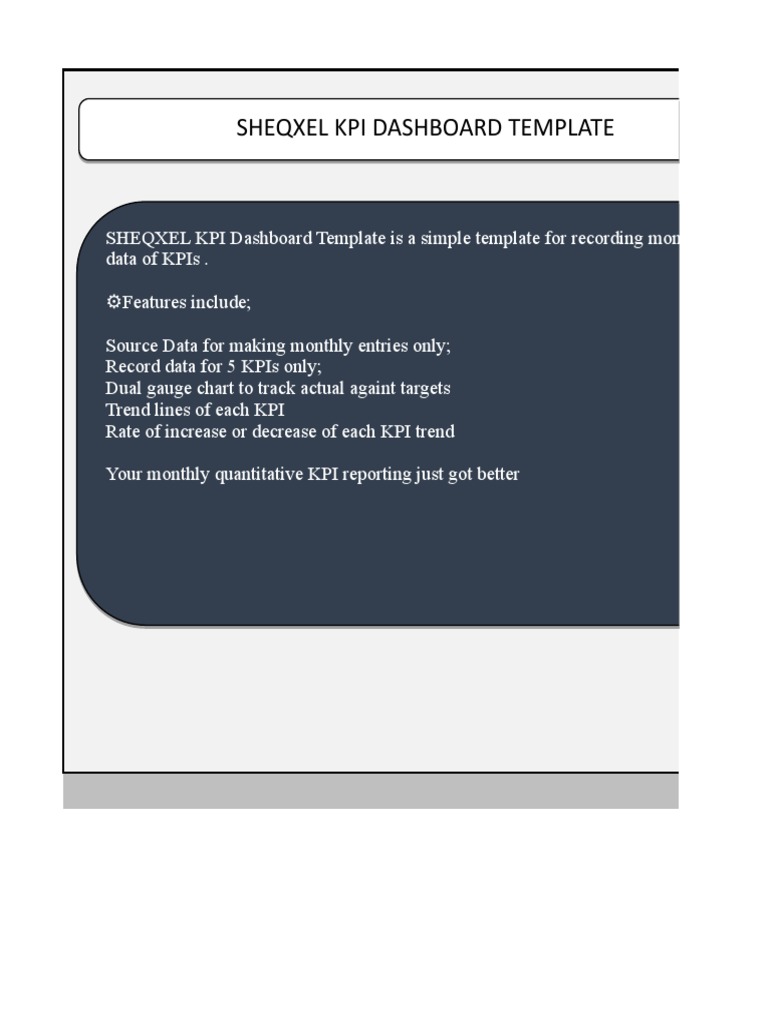 SHEQXEL KPI Dashboard Template - Comprehensive Safety Performance ...