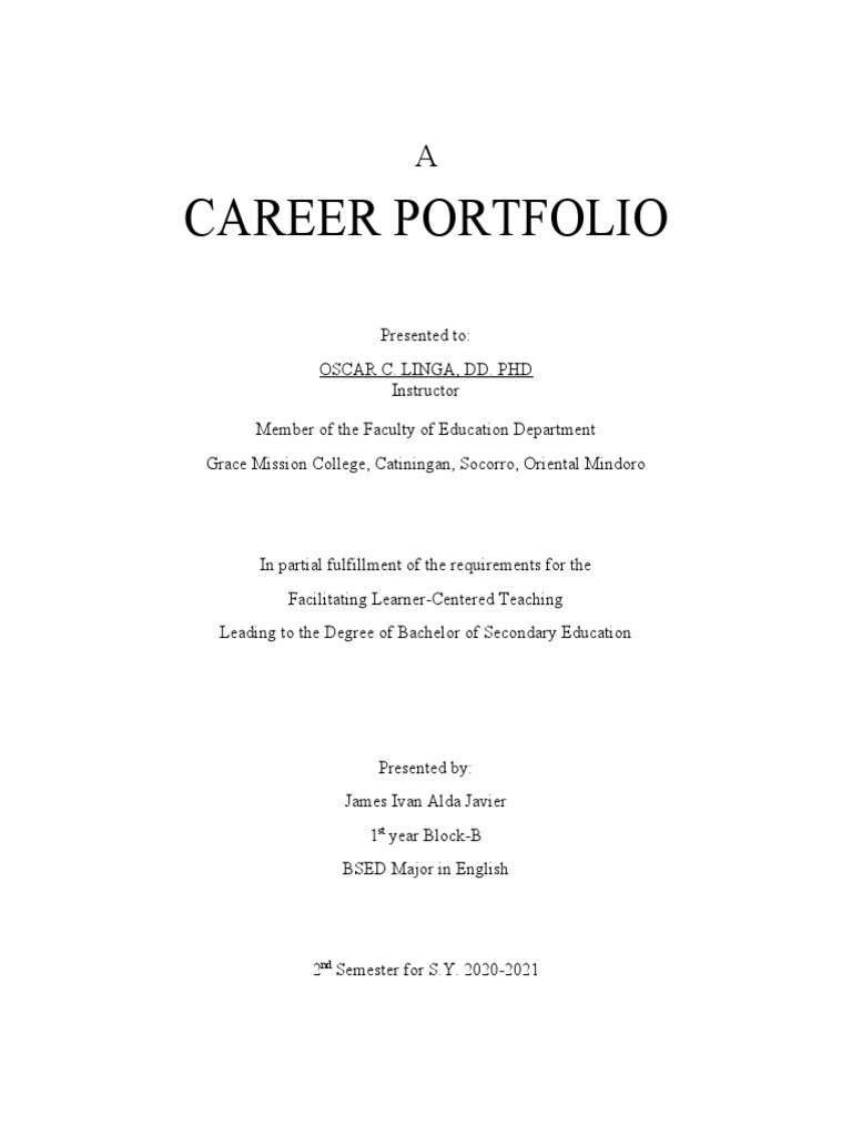 Career Portfolio | PDF | Learning Styles | Constructivism (Philosophy ...
