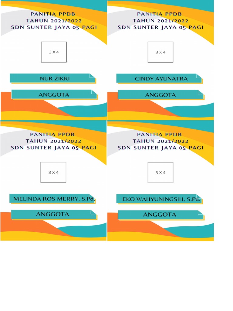 Nametag Panitia PPDB | PDF