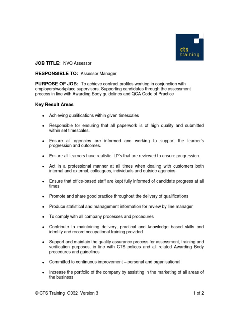 NVQ Assessor | PDF | Employment | Mentorship