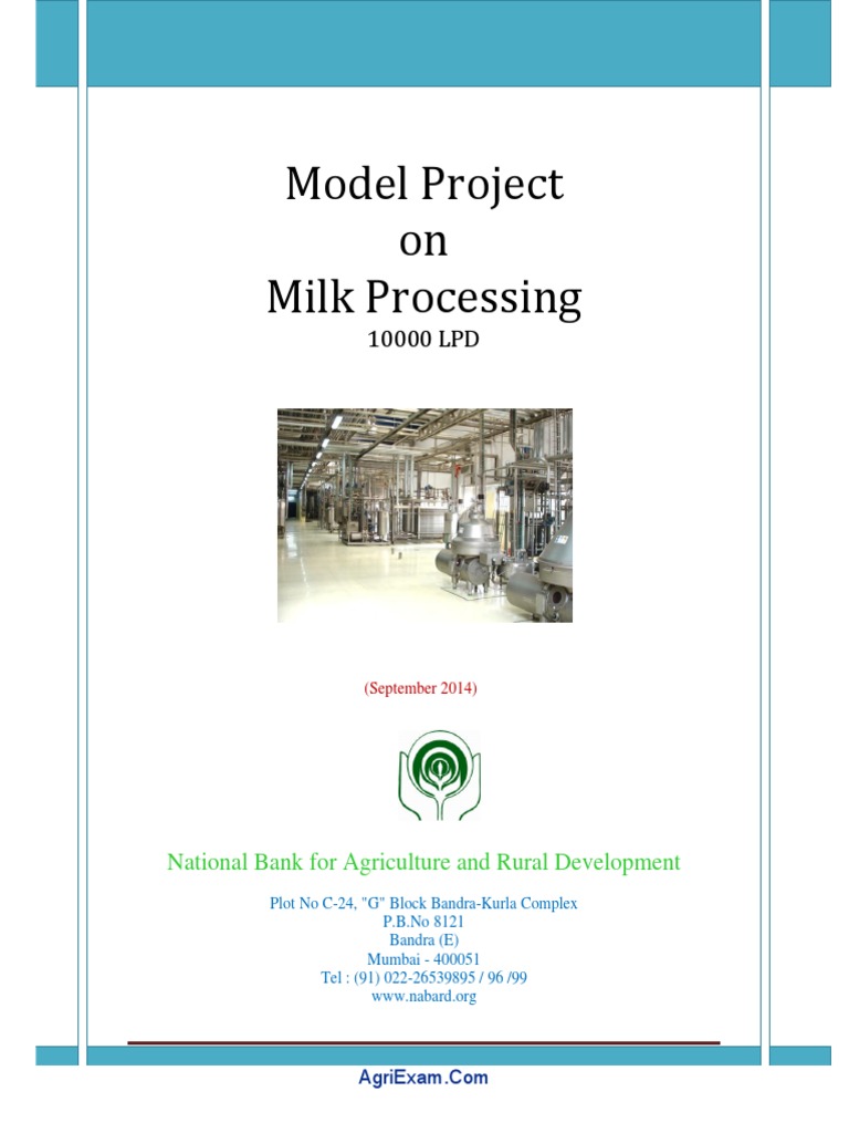 Model Project for 10,000 LPD Milk Plant | PDF | Milk | Dairy