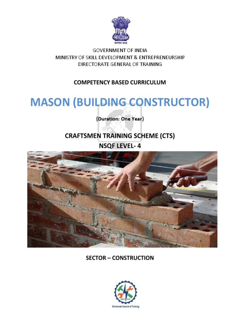 XCTS Mason (Building Constructor) - CTS - NSQF-4 | PDF | Masonry | Brick