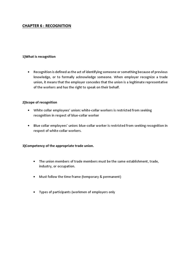 Recognition Process & Procedures | PDF