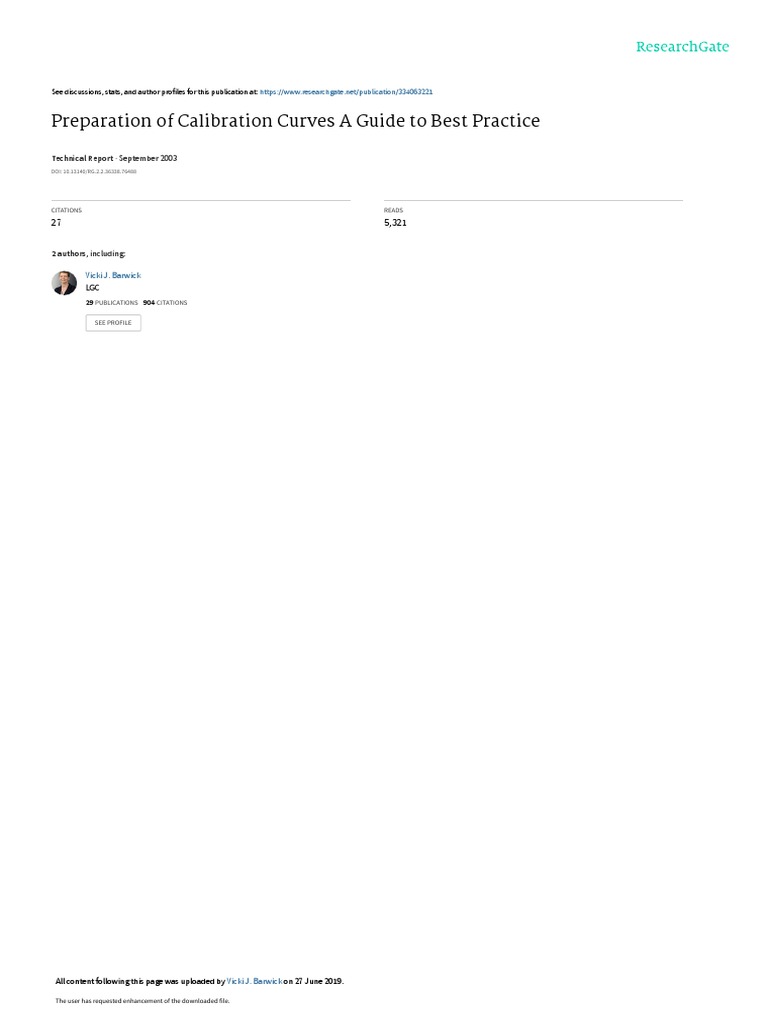 Preparation of Calibration Curves A Guide To Best Practice | PDF | Errors And Residuals ...
