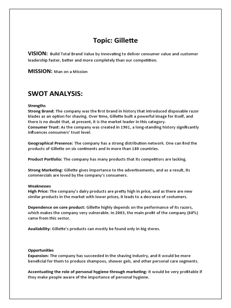 Strategic Management - Gillette | PDF | Marketing Strategy | Marketing