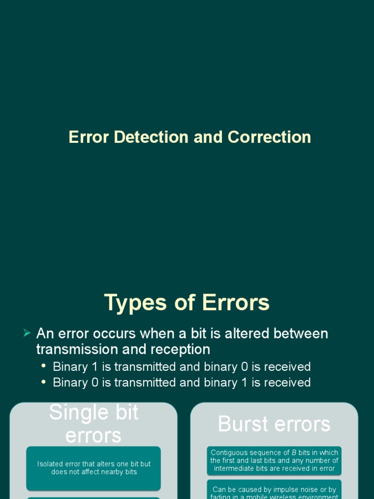 Error Detection and Correction | PDF | Error Detection And Correction | Computer Science