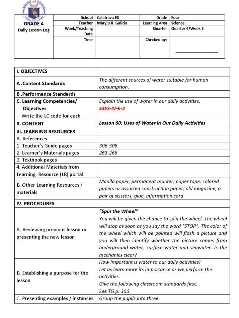 Grade 4 DLP Cot Science | PDF | Differentiated Instruction | Learning