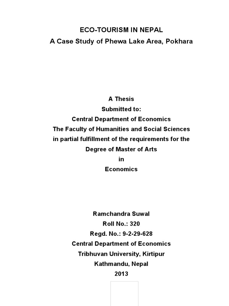 Ecotourism Potential and Environmental Challenges of Phewa Lake: A Case ...