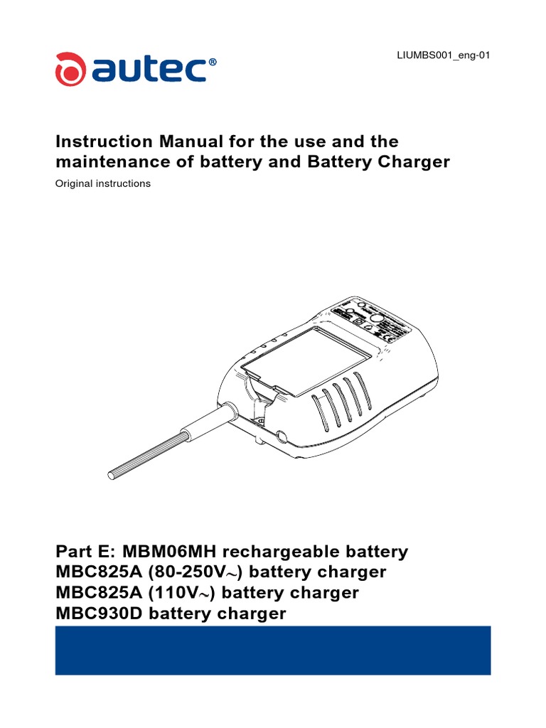 Instruction Manual For The Use and The Maintenance of Battery and ...