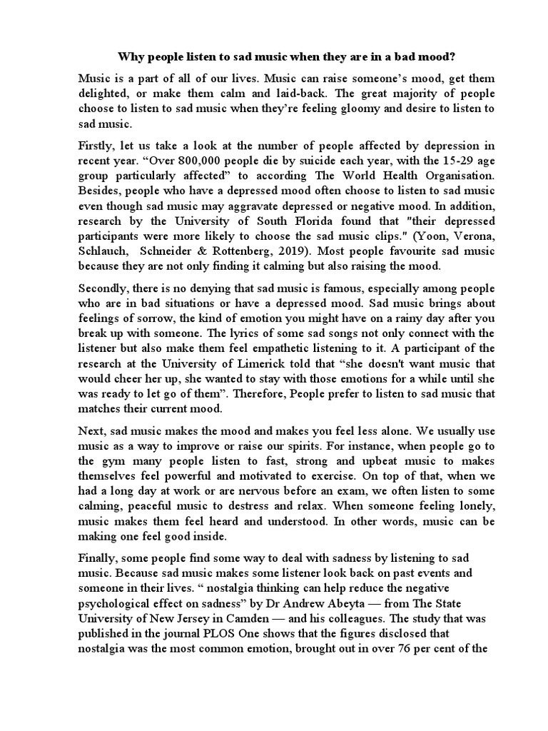 Why People Listen To Sad Music When They Are in A Bad Mood - Topic ...