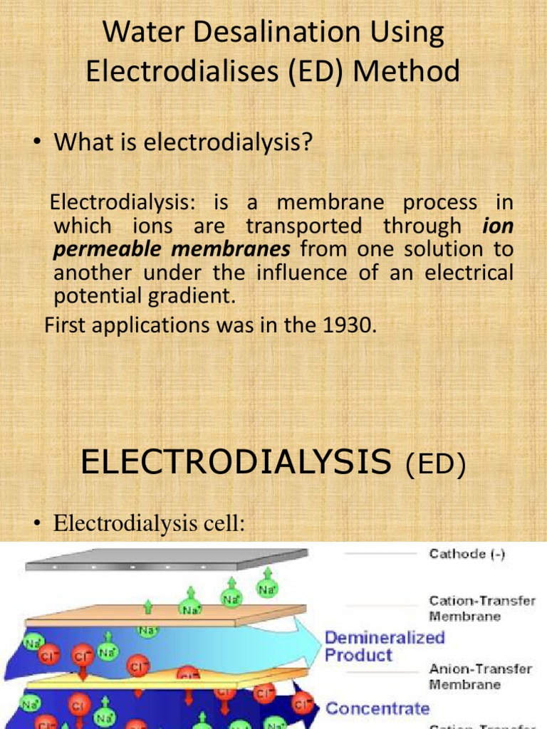 Understanding Water Desalination Using Electrodialysis (ED) | PDF | Ion ...