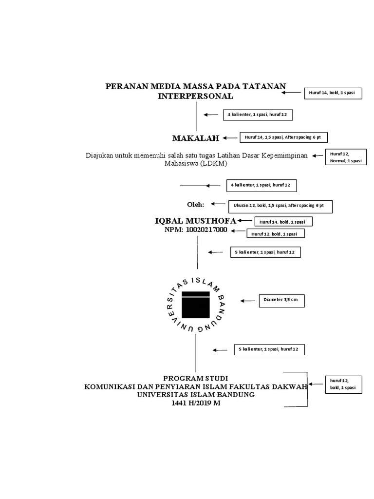 Contoh Cover Makalah LDKM | PDF