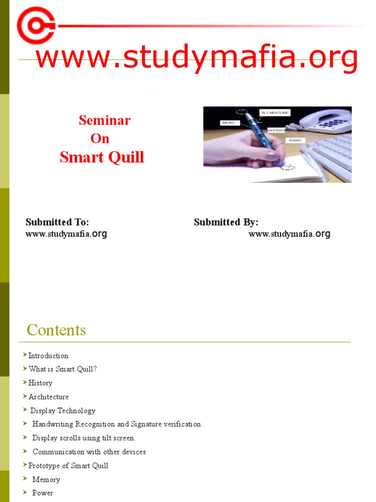 Ece Smart Quill | PDF | Mobile Device | Information And Communications ...