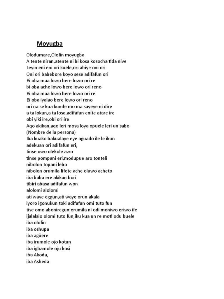 Moyugba | PDF | Santeria | Deidades