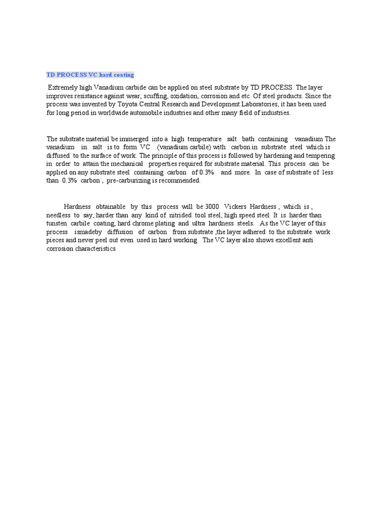 Hard Coating Process | PDF