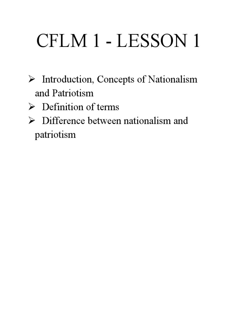 CFLM 1 - LESSON 1 and 2 Prelims | PDF | Flag | Nationalism