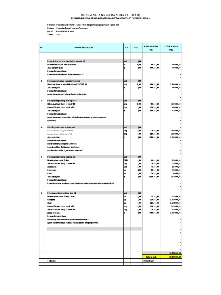 Perawatan Lift 19 - 9 | PDF