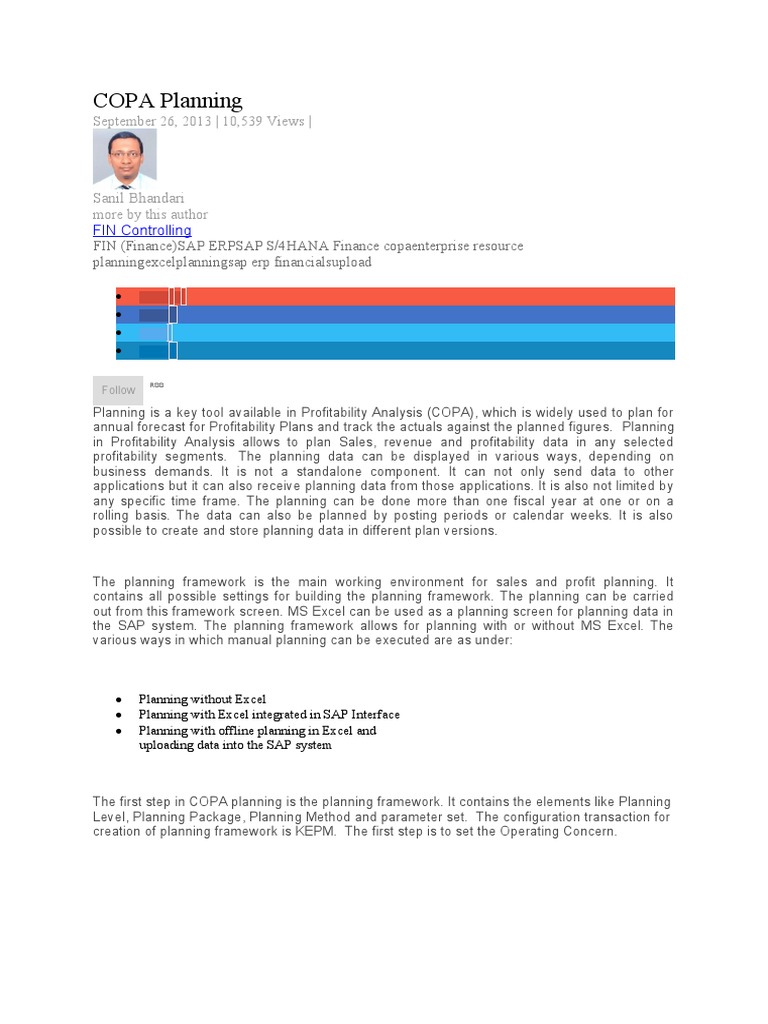 Configuring Planning Frameworks and Executing Manual and Excel-Based ...