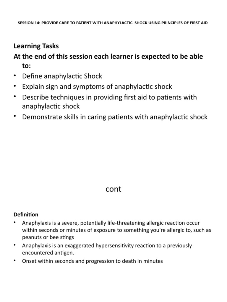 Care of Patient With Anaphylactic Shock | PDF | Shock (Circulatory ...