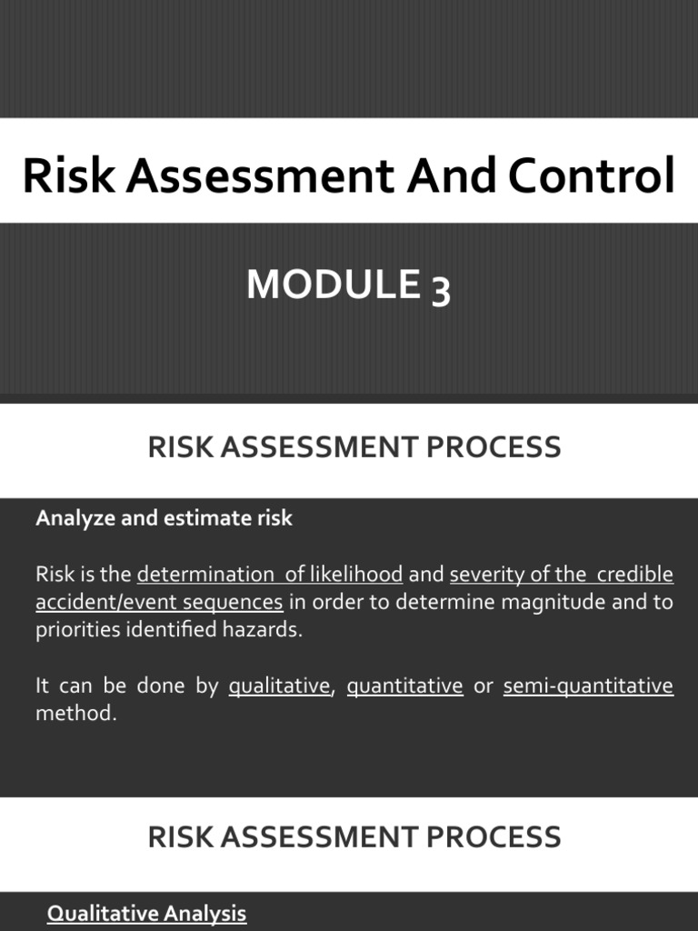 Risk Assessment & Control Module 3 | PDF | Risk Assessment | Risk