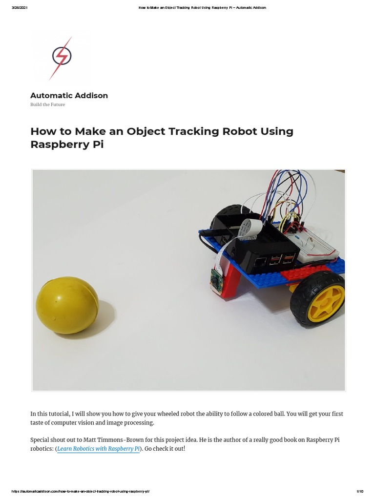How To Make An Object Tracking Robot Using Raspberry Pi - Automatic Addisonasdfsdf | PDF | Hue ...