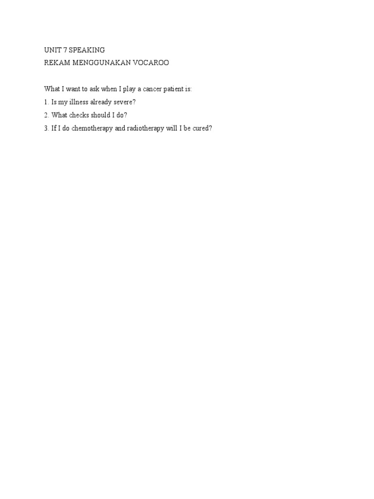Unit 7 Speaking | PDF