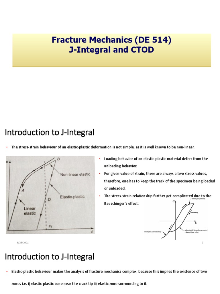 Fracture Mechanics - Chapter 6 and 7-J-Integral and CTOD | Download Free PDF | Deformation ...