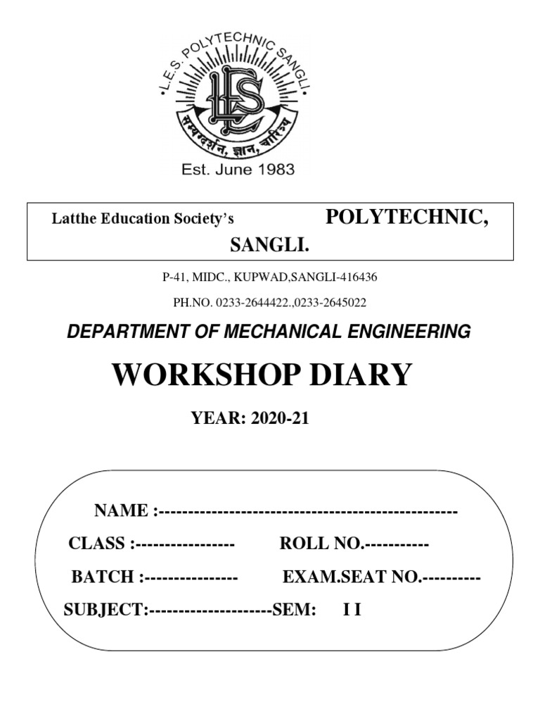 Workshop DIARY Sem-2 | Download Free PDF | Human Nature | Science