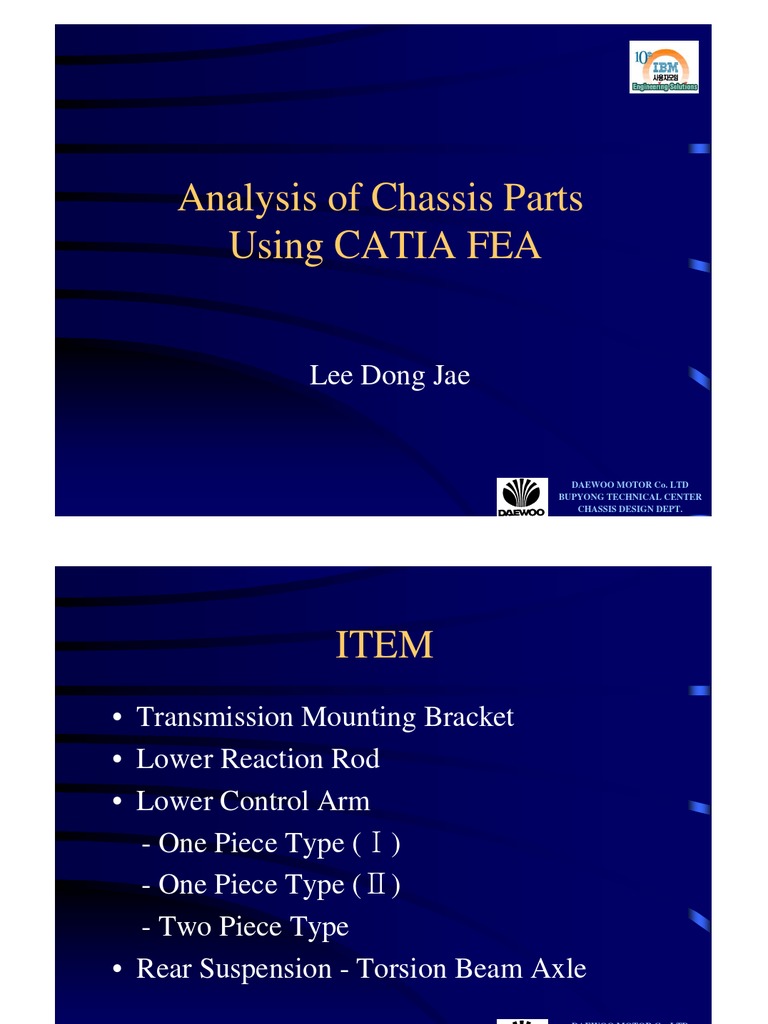 Analysis of Chassis Parts Using Catia Fea: Lee Dong Jae | PDF ...