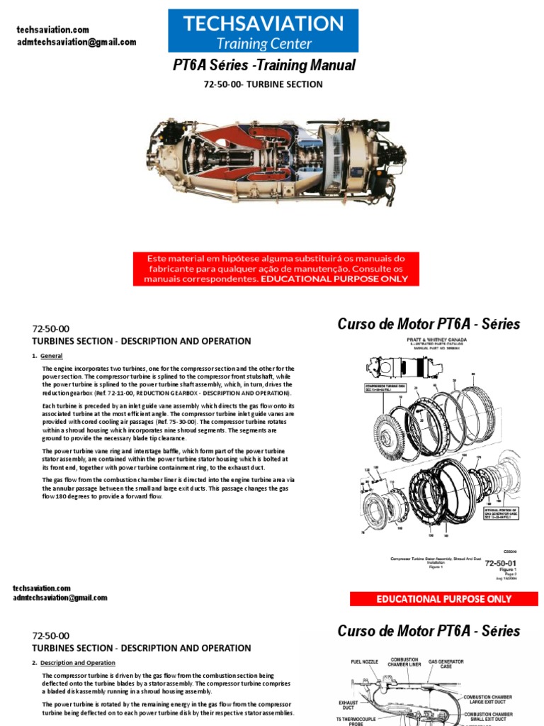 PT6A Series Engine Training Manual | PDF | Turbine | Duct (Flow)
