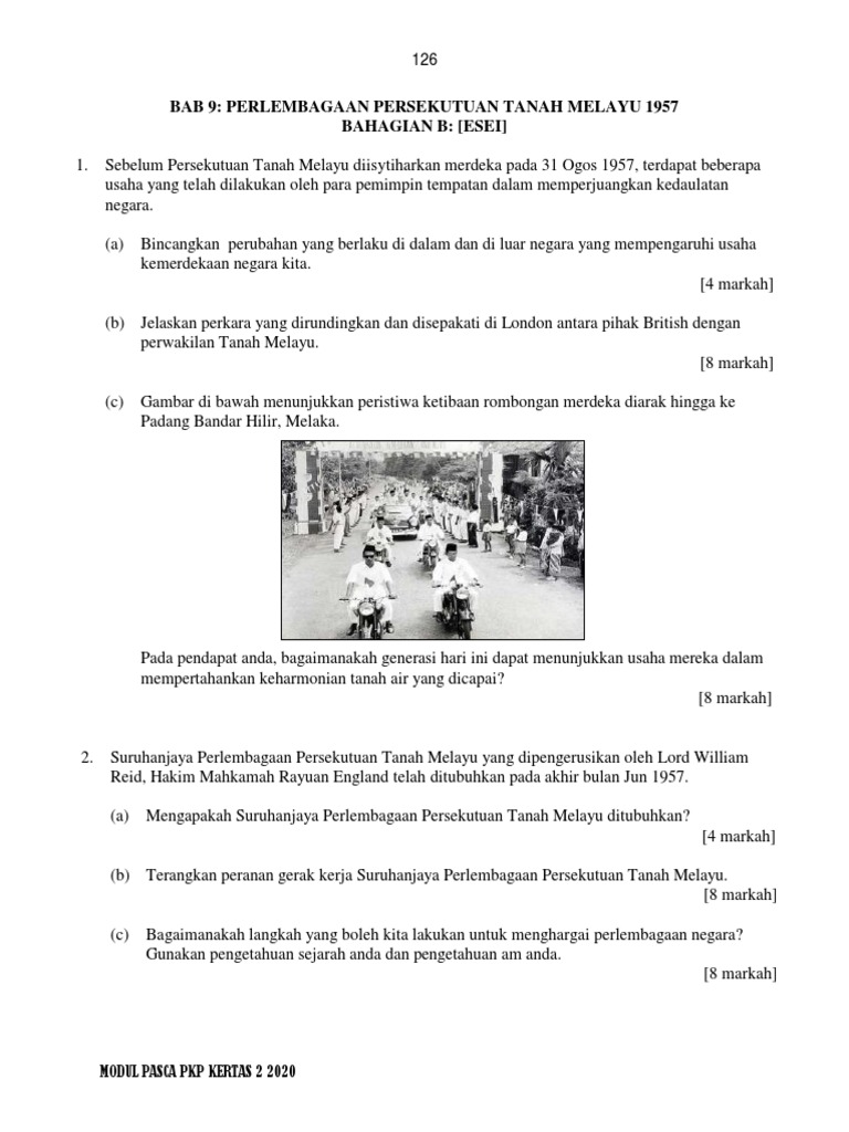 Sejarah Tingkatan 4 (Esei Bab 9) | PDF