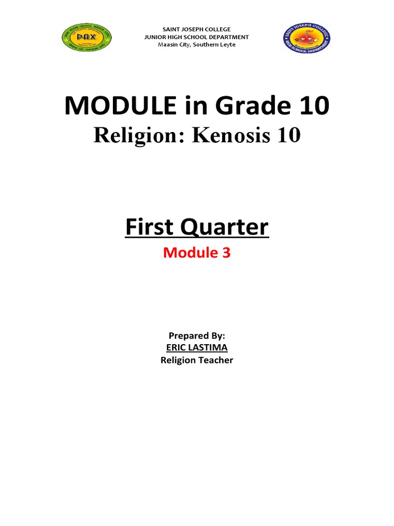 MODULE in Grade 10: Religion: Kenosis 10 | PDF | Conscience | Ancient ...