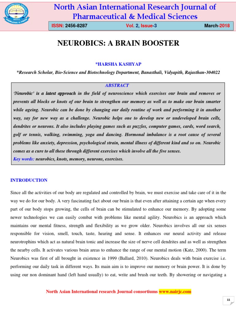 Neurobics: A Brain Booster - Exercising the Brain to Enhance Memory and ...