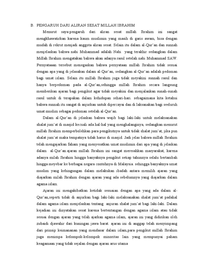Pengaruh Dari Aliran Sesat Millah Ibrahim | PDF | Agama & Spiritualitas ...