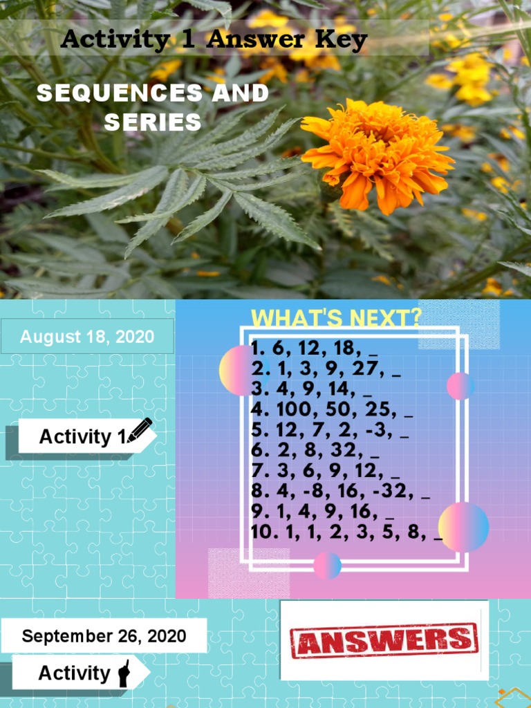 Activity 1 Answer Key: Sequences and Series | PDF