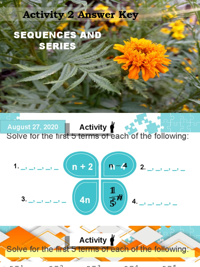 Activity 2 Answer Key: Sequences and Series | PDF | Teaching Methods ...
