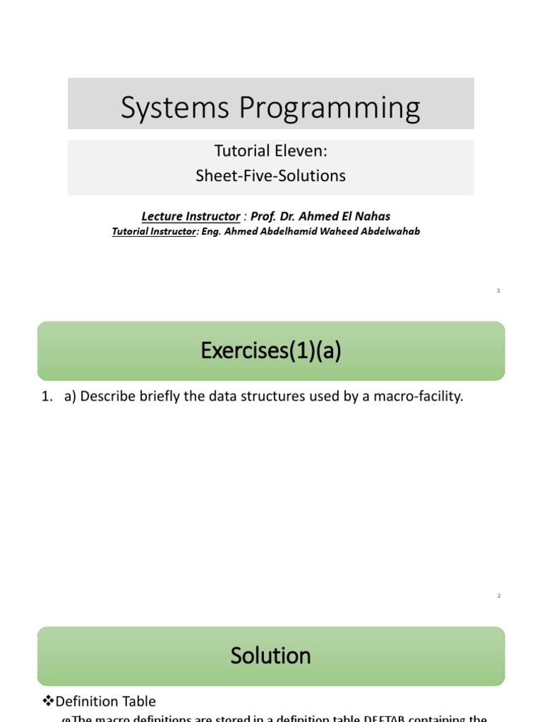 Systems Programming: Tutorial Eleven: Sheet-Five-Solutions | PDF ...