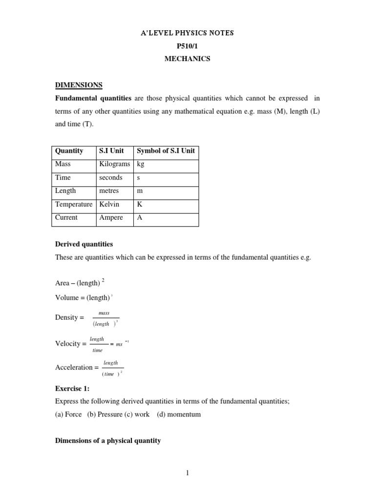 A'level Physics Notes Mechanics | PDF | Collision | Acceleration