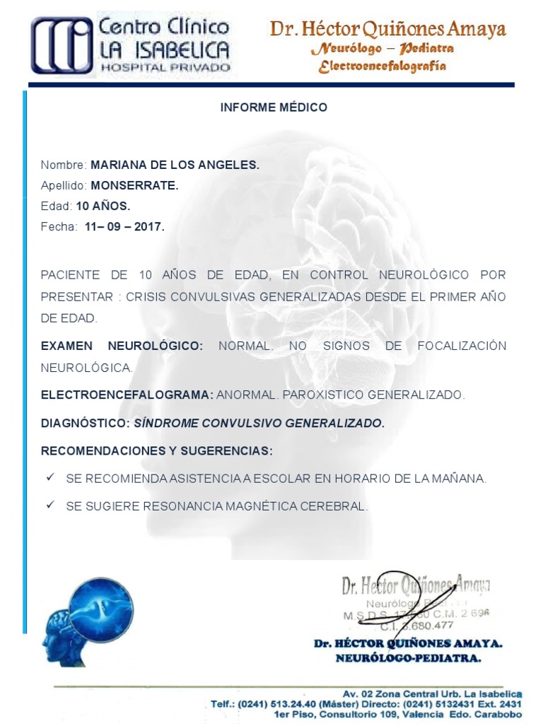 Mariana INFORME MÉDICO | PDF