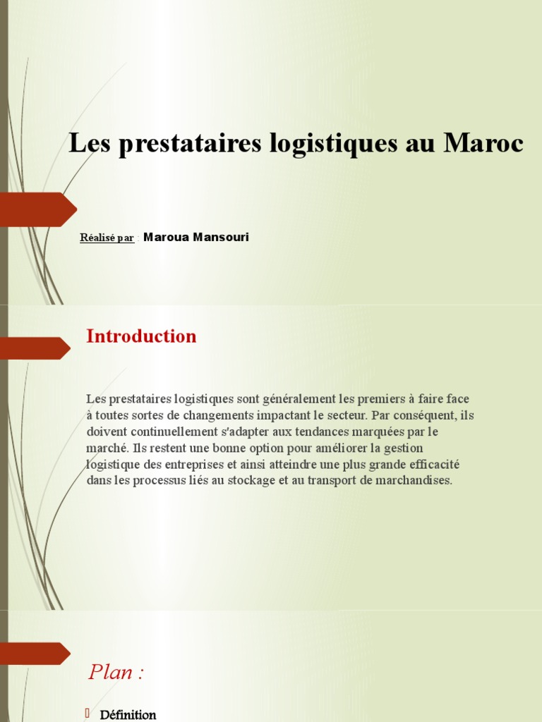 Les Prestataires Logistiques Au Maroc | PDF | Transport | Logistique