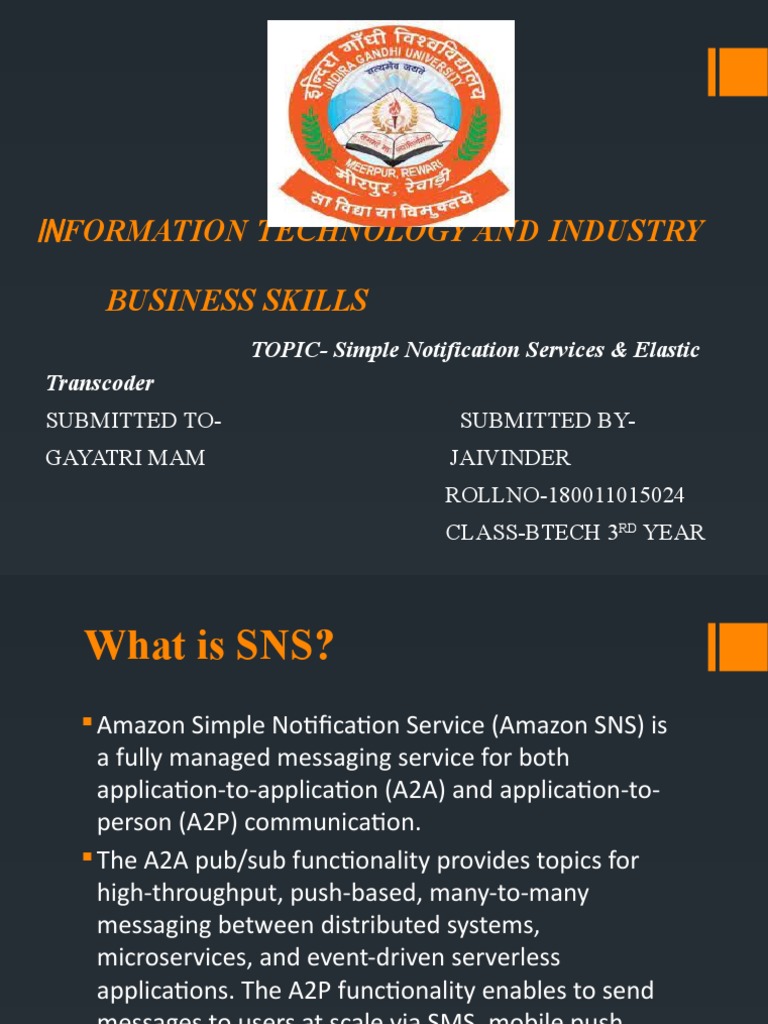SNS and Elastic Transcoder Aws | PDF | Amazon Web Services | Social Networking Service