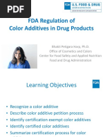 FDA Summary of Color Additives | PDF | Federal Food | Drink