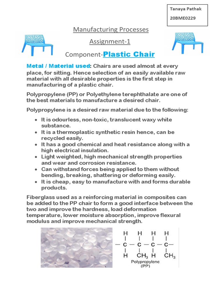 Manufacturing Processes Assignment-1 Component-: Plastic Chair | PDF ...